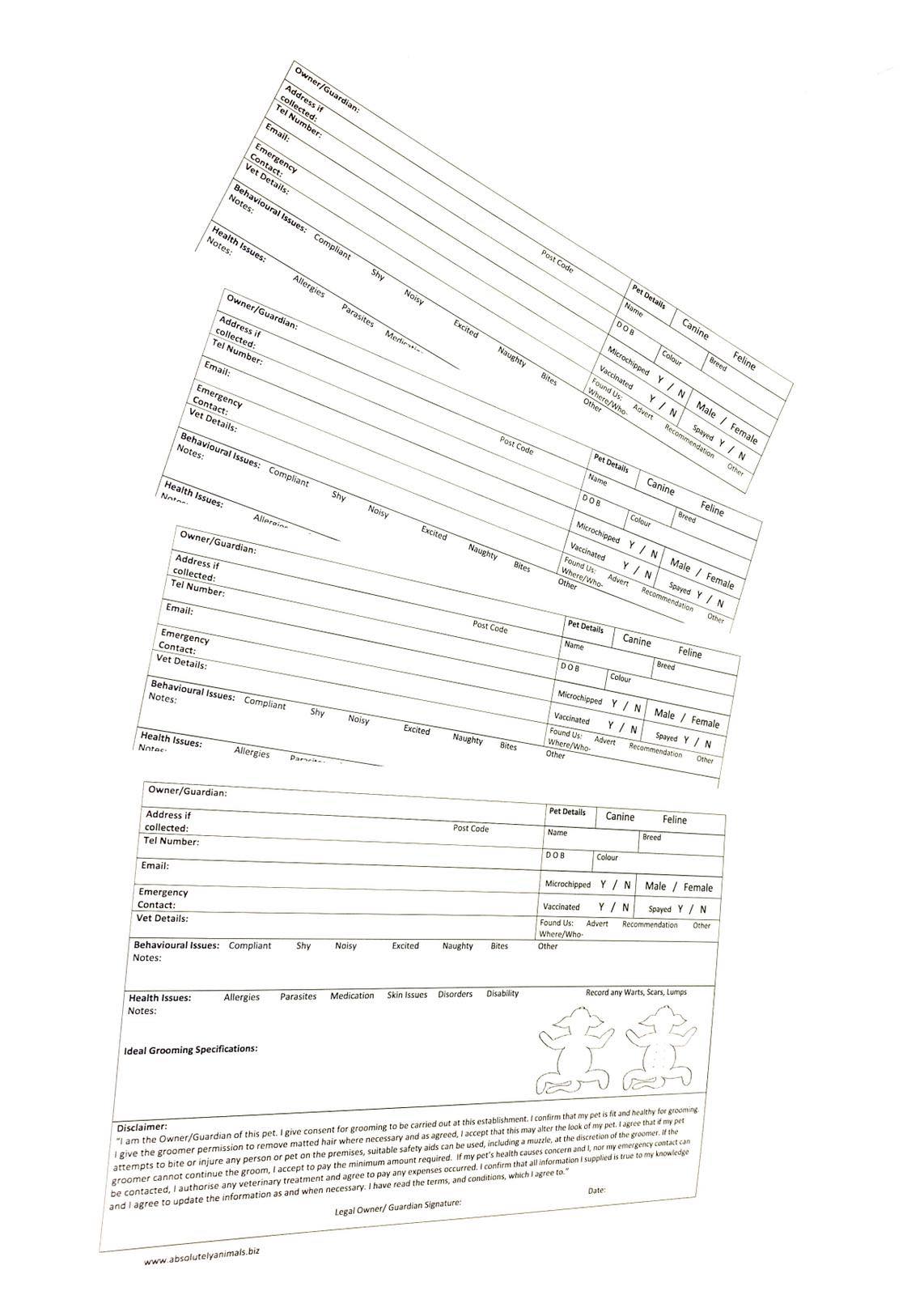 Record Cards - Absolutely Animals Ltd